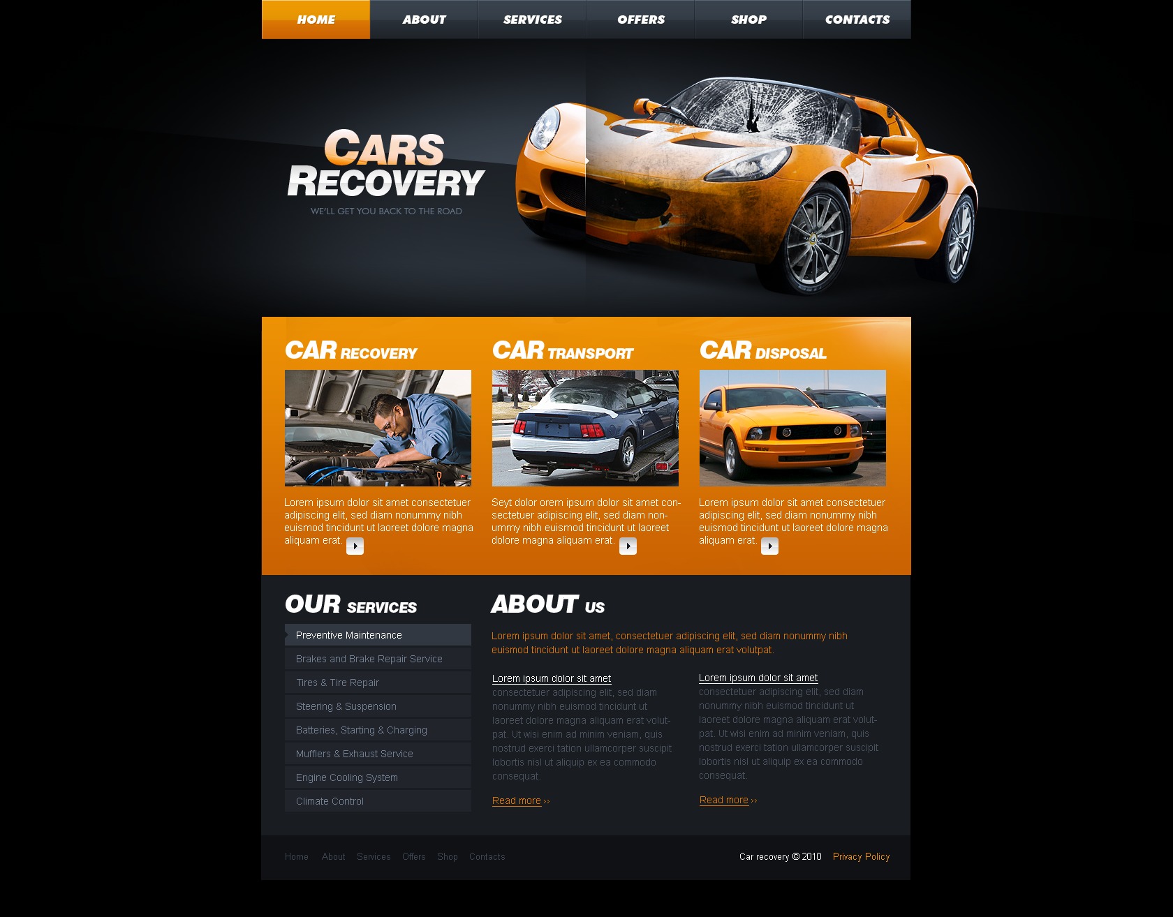 Car Repair Website Template 29458