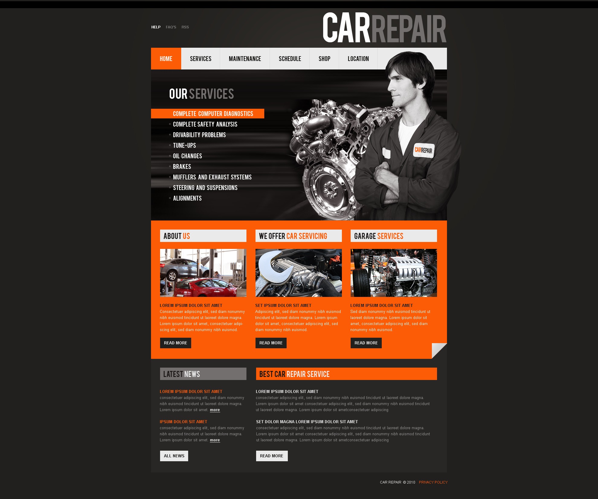 Car Repair Website Template 30753