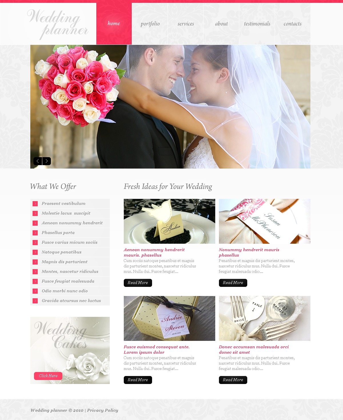Wedding Planner Website Template 30949