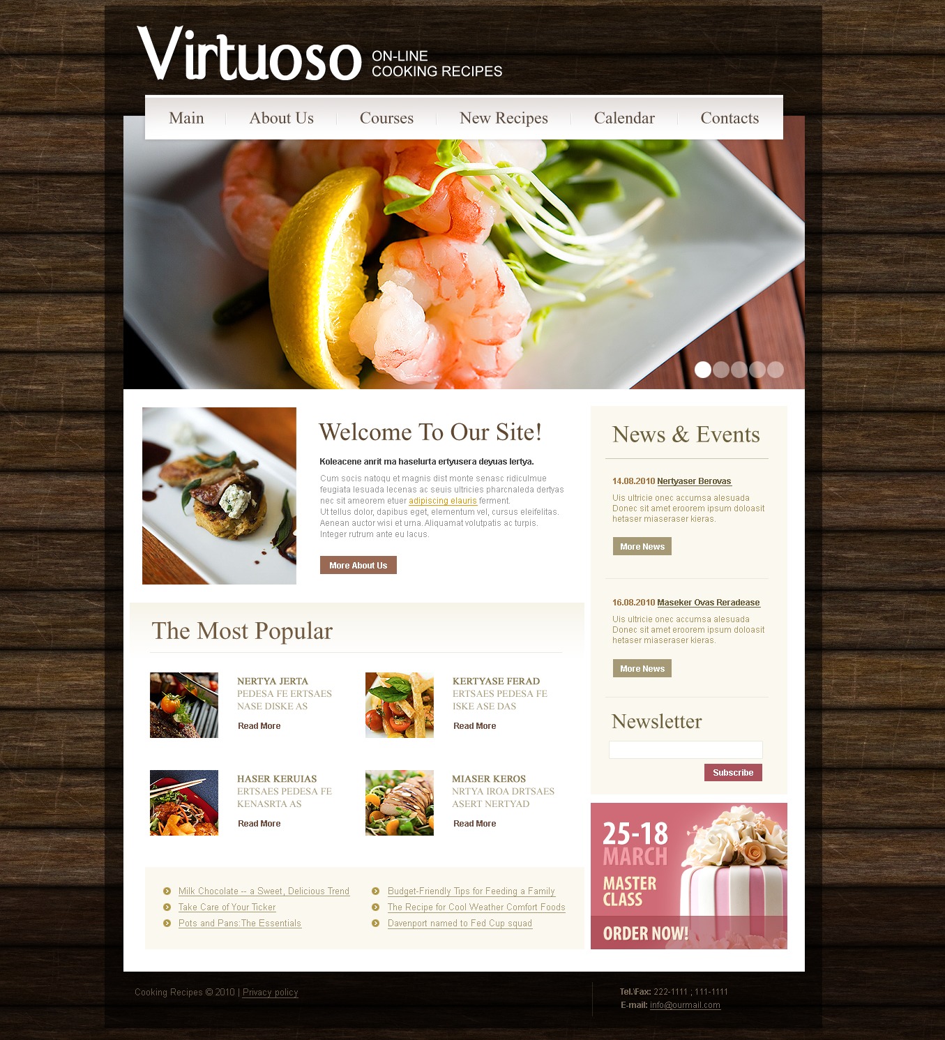 Cooking Website Template 31190