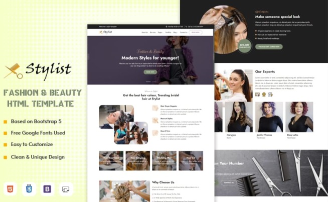 HTML Website Templates for Beauty Websites 💇 Monster ONE