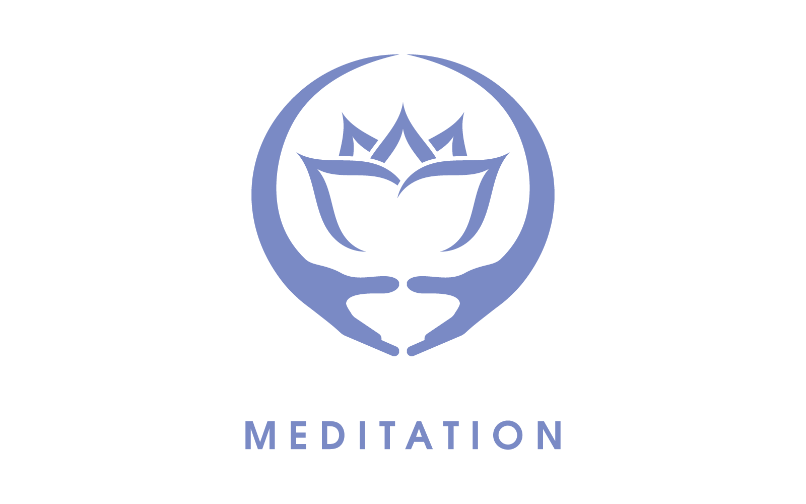 Meditación yoga logo ilustración plantilla vector icono diseño