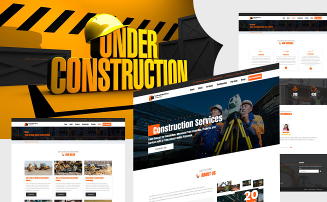 HTML Website Templates for Construction Websites 👷 Monster ONE