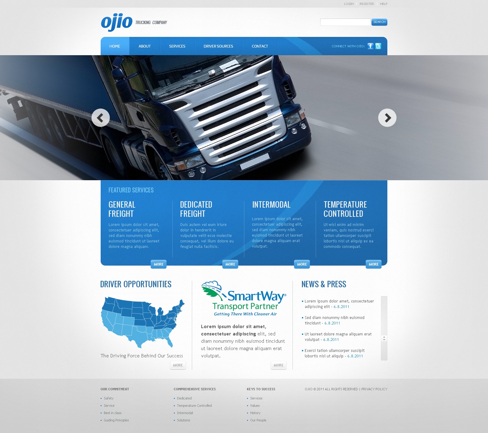 Transportation Website Template 36406