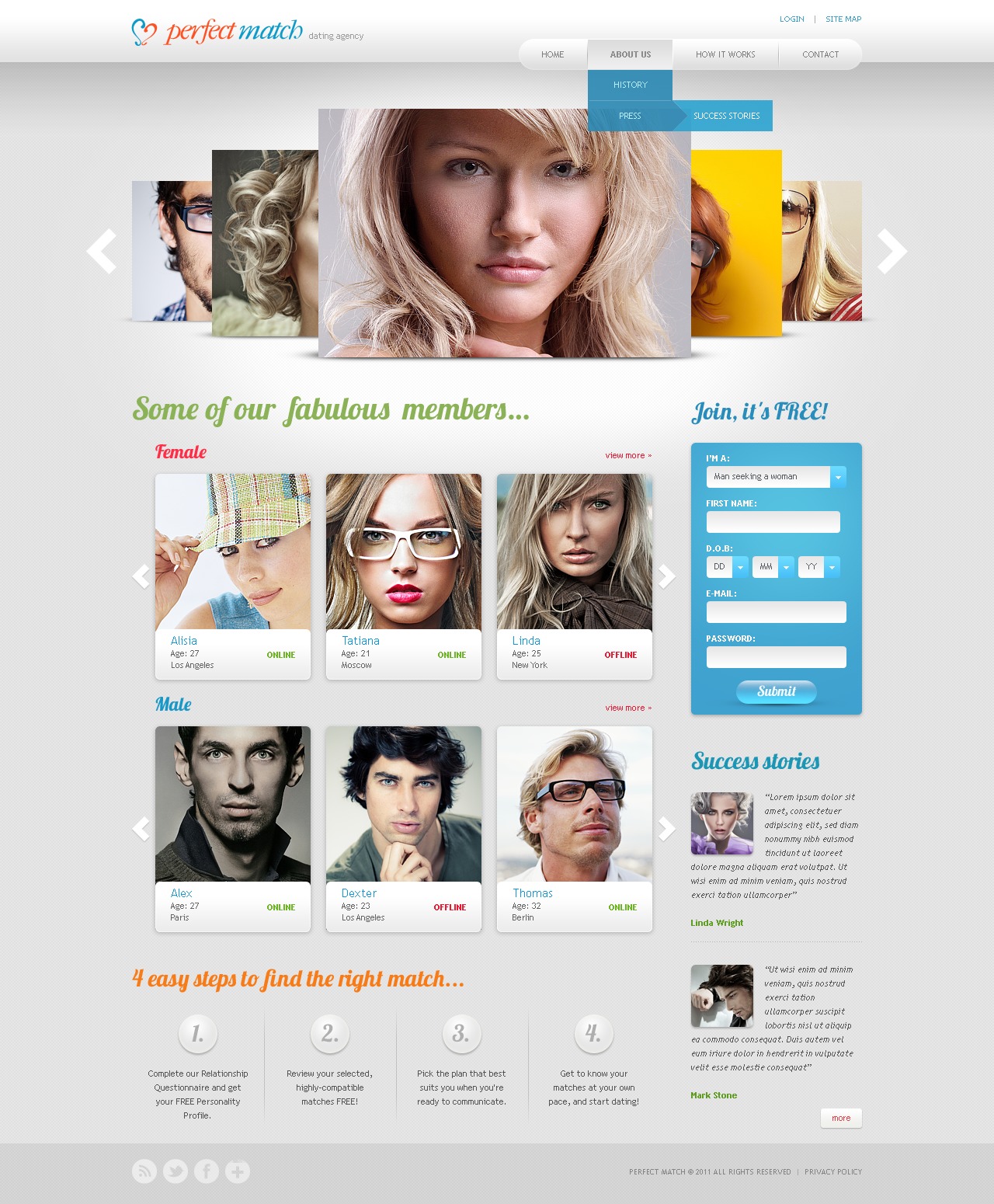 Dating Website Template 36839