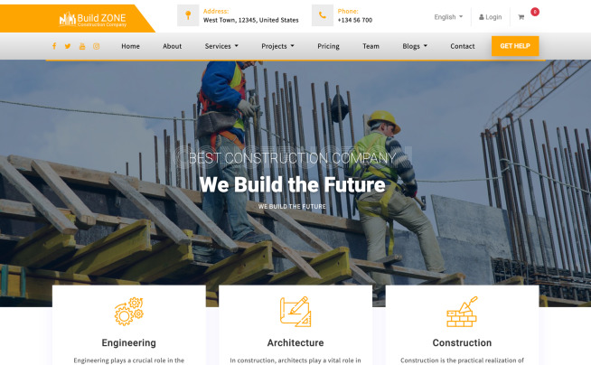 HTML Website Templates for Construction Websites 👷 Monster ONE