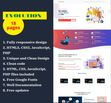 EVOLUTION - Fully Responsive Multi-Page Website Template #191467