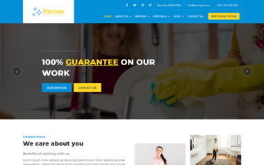 Parose - Multipurpose Cleaning Services HTML5 Website Template #191465