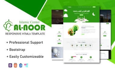 AL-Noor - Islamic Mosque Bootstrap HTML5 Website Template #227797