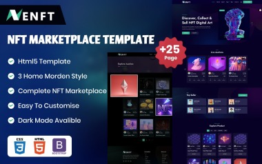 ENFT - NFT Marketplace HTML5 Template #266683