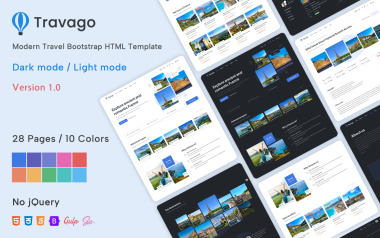 Travago - Modern Travel Bootstrap HTML Template #339814