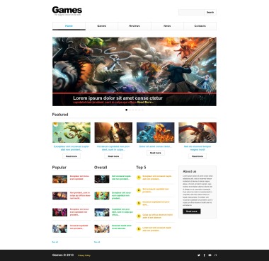 Games Responsive Website Template #43546