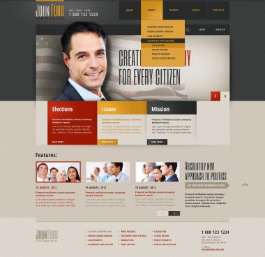 Political Candidate Responsive Website Template #44574