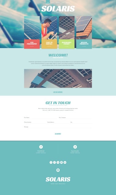 Solar Energy Responsive Website Template #46916