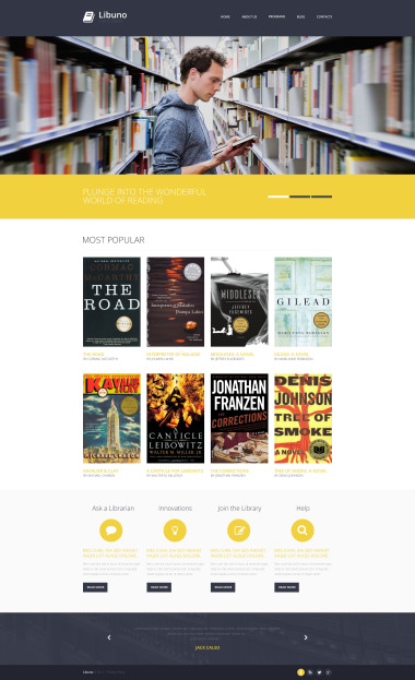 Library Responsive Website Template #48292
