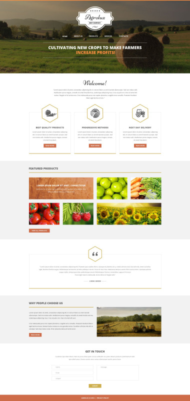 Agriculture Responsive Website Template #51341
