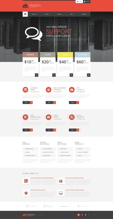Hosting Responsive Website Template #52044