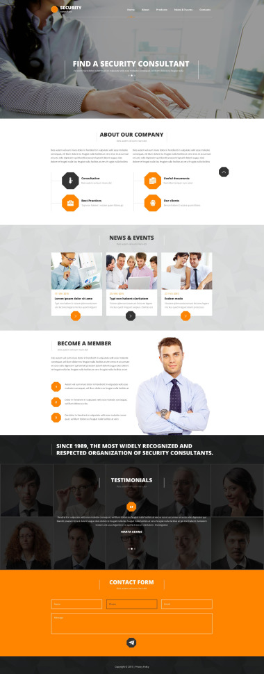 Security Responsive Website Template #52687