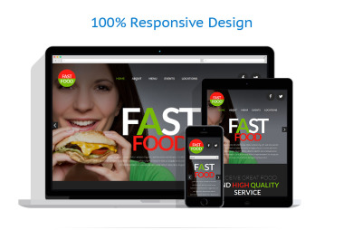 Fast Food Restaurant Responsive Website Template #53532