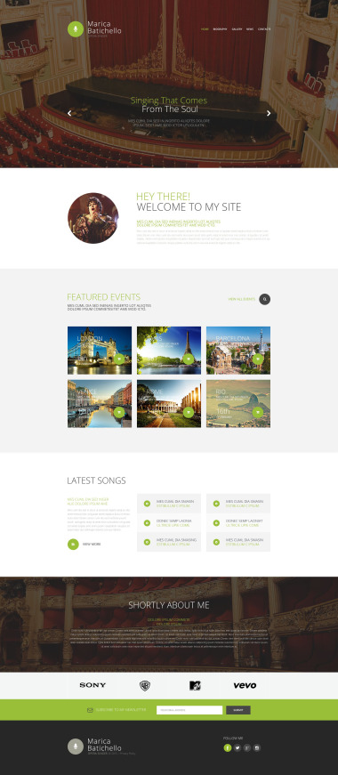 Opera Singer Website Template #54565