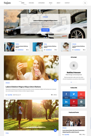 Sujon - Blog HTML Template Website Template #65769