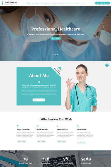 Family Doctor - Medical Consulting Multipage HTML5 Website Template #67733