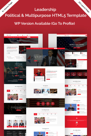 Leadership Political HTML5 Website Template #73549