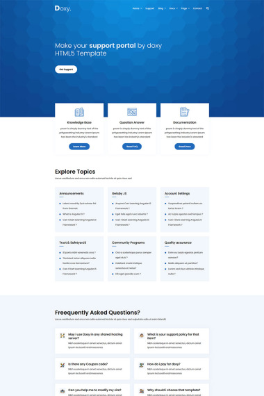Doxy - Knowlegebase & Documentation Website Template #76938