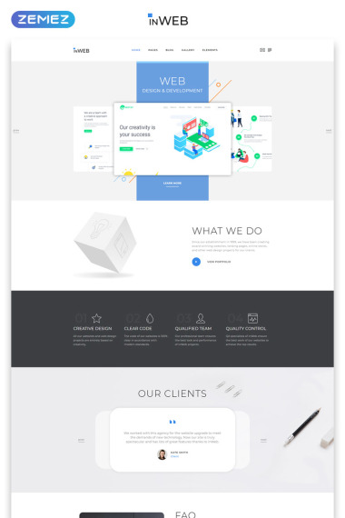 InWeb - Web Development Studio Clean Multipage HTML5 Website Template #78469