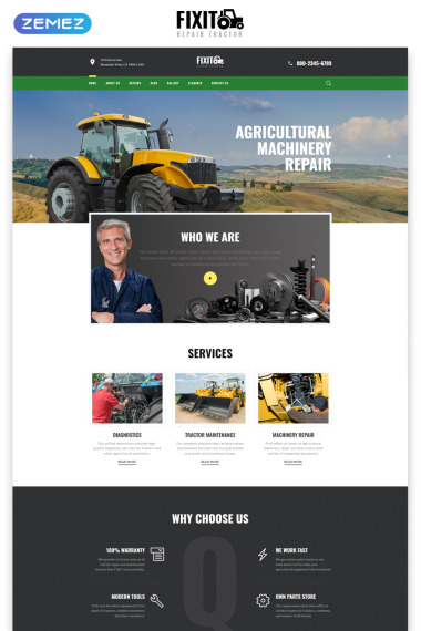 FIXIT - Tractor Repair Multipage Classic HTML Website Template #79306