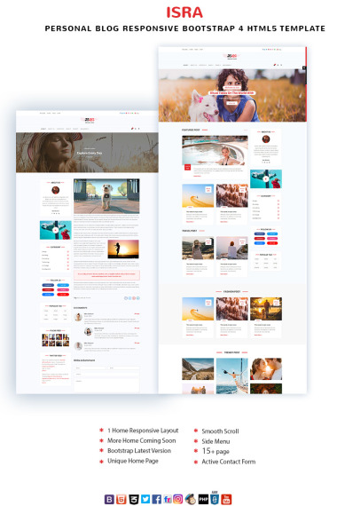 ISRA - Personal Blog Website Template #97873