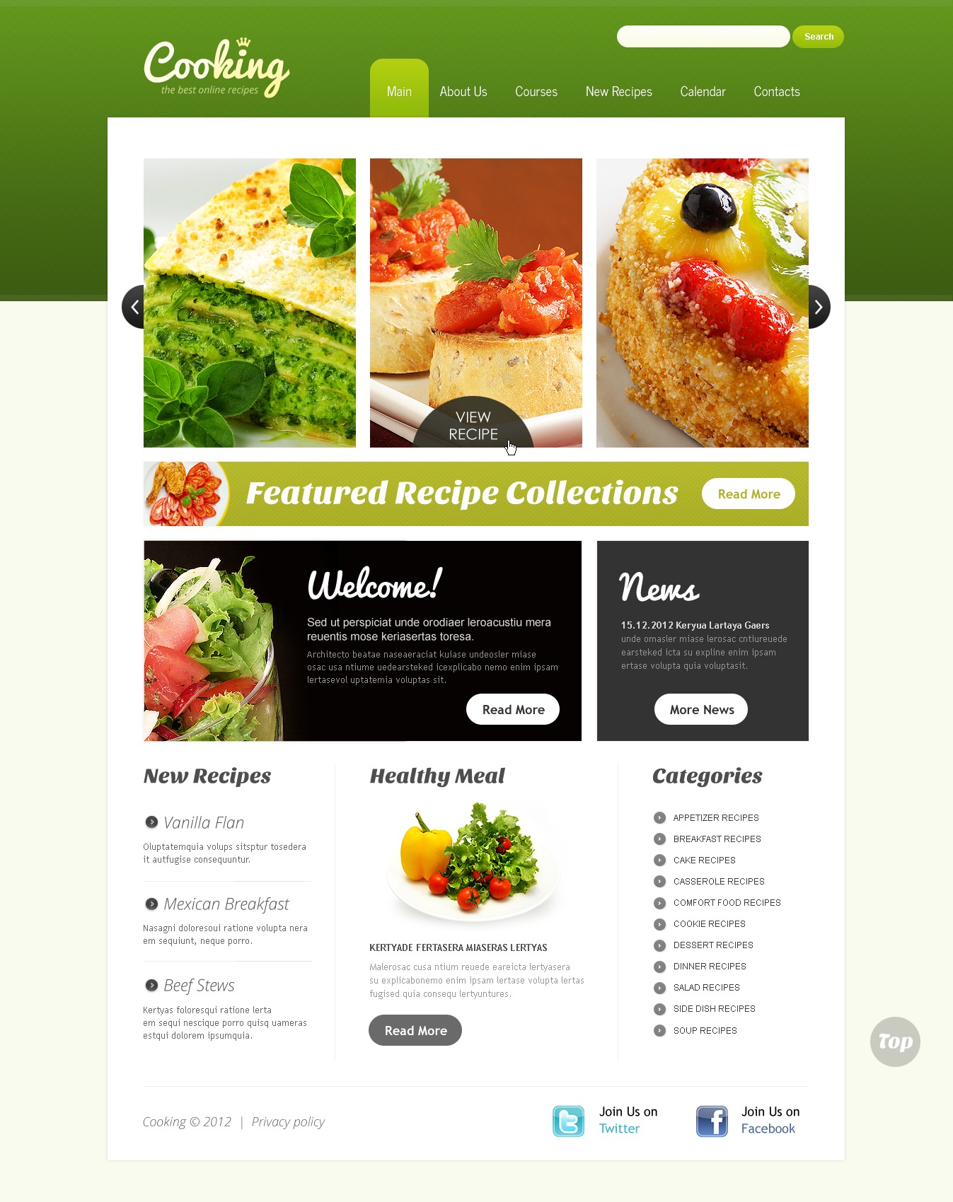 Cooking Website Template 38206