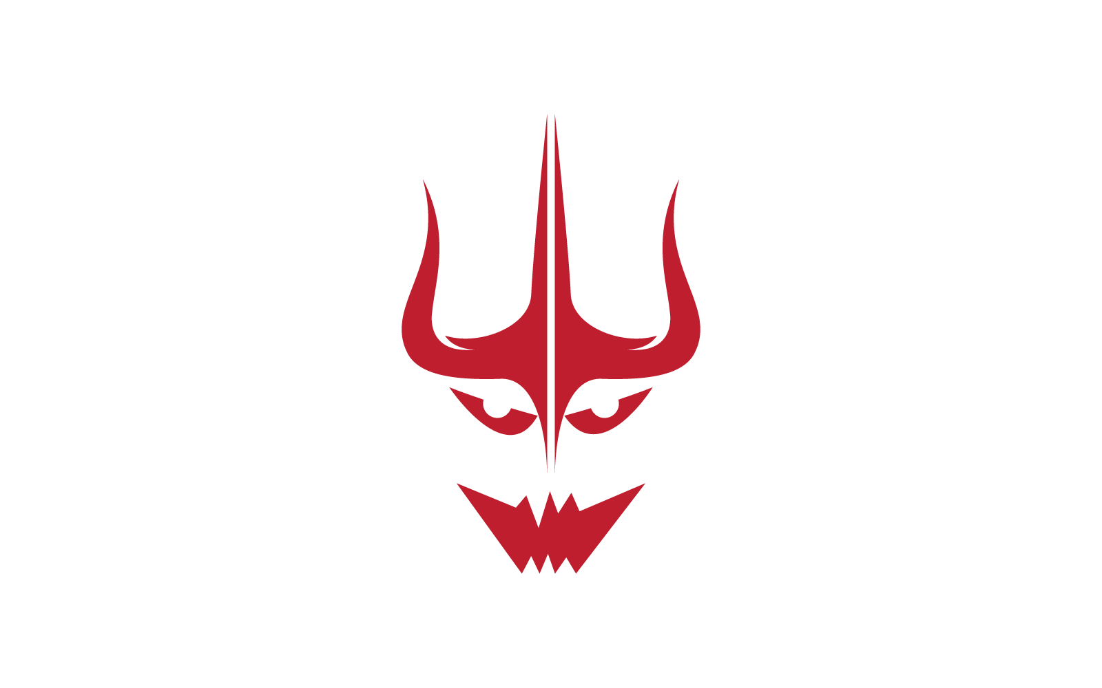 Diseño plano de ilustración del logo del diablo