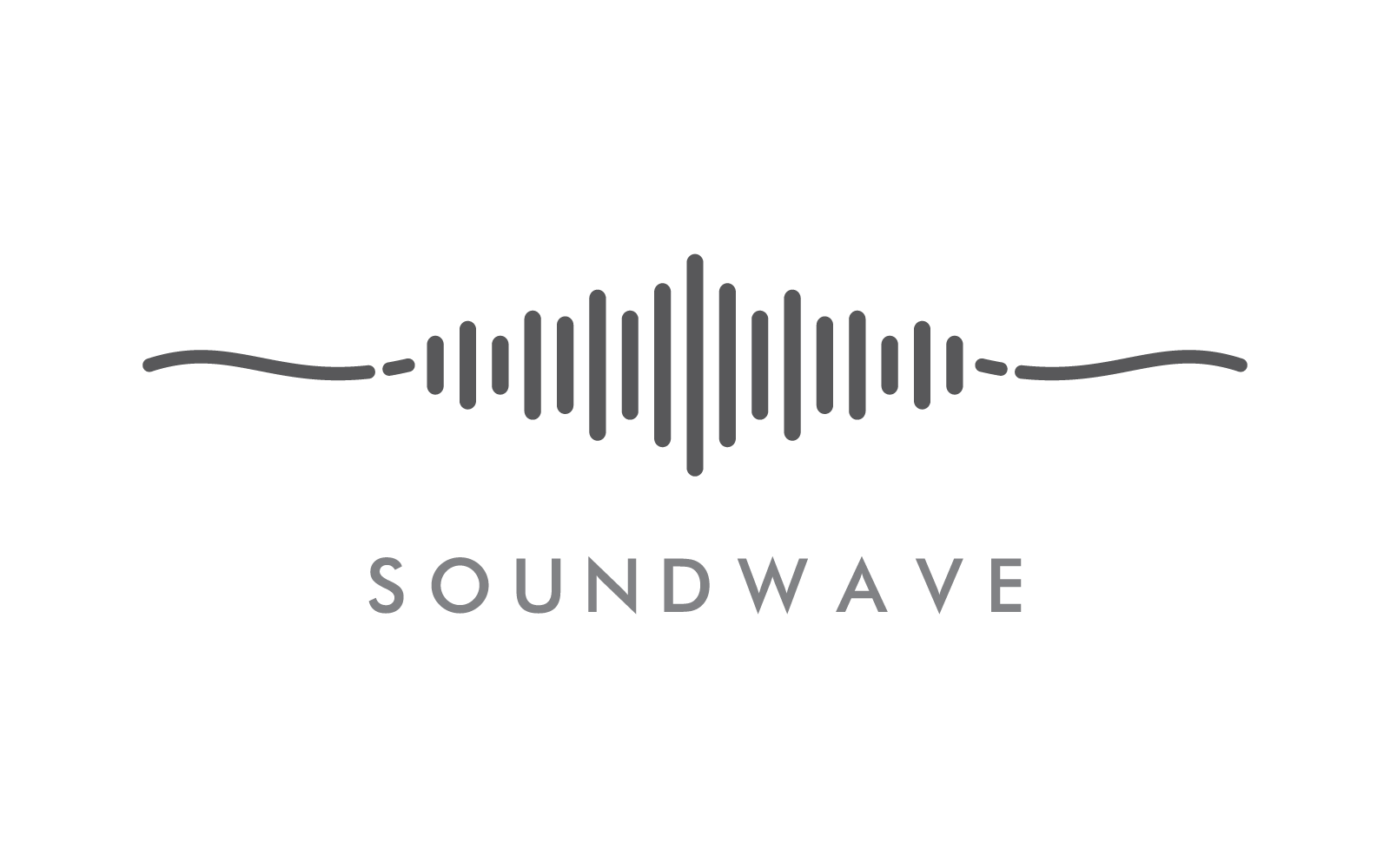 Diseño plano del icono del vector del logotipo de la música de la onda ...