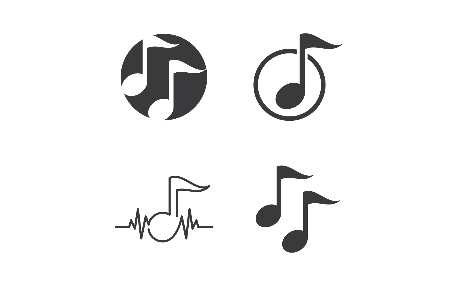 Diseño vectorial del icono del logotipo de la nota musical