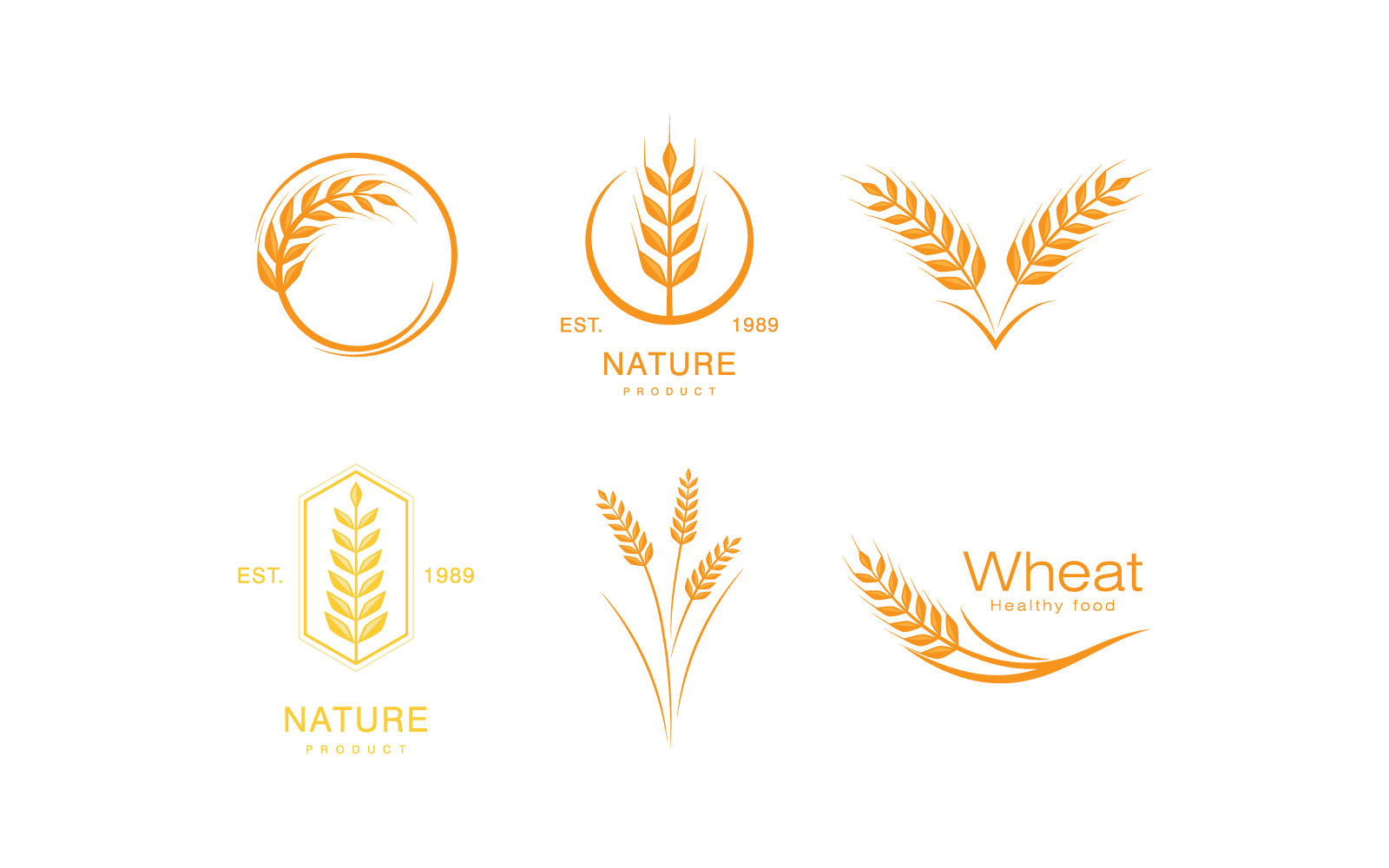 Weizen-Logo-Vektor-Illustrationsvorlage - TemplateMonster