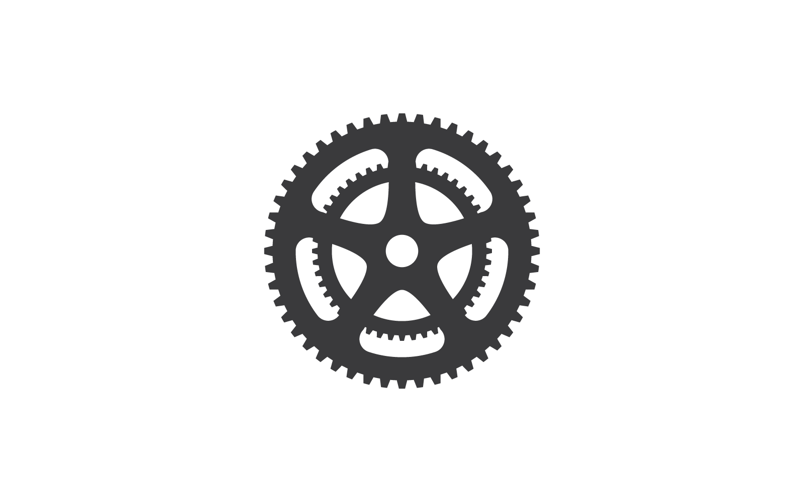 Modèle d'illustration vectorielle de logo de roue dentée de vélo