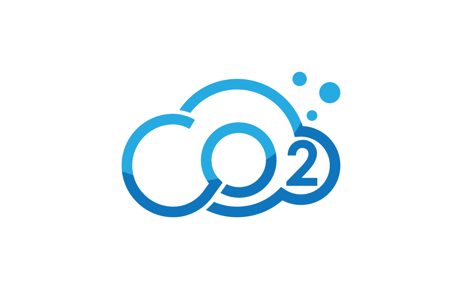 Diseño plano del logotipo de dióxido de carbono co2