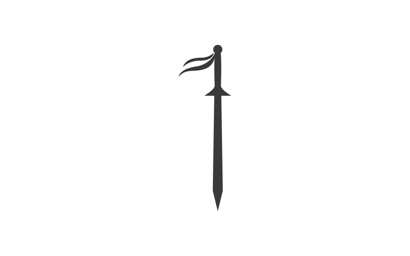Modelo de vetor de ícone de logotipo de ilustração de espada