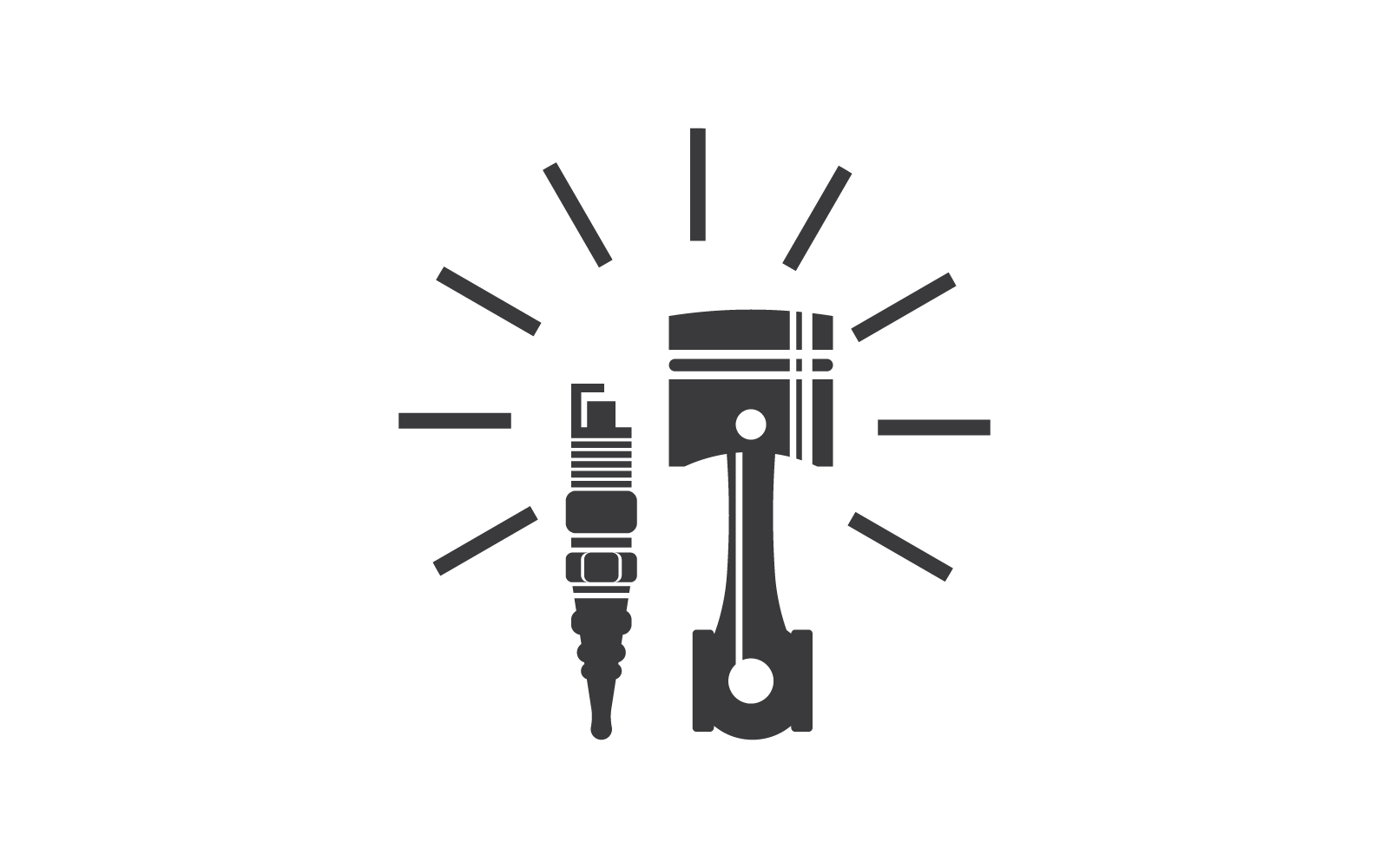 Zuiger auto service logo vector pictogram plat ontwerp