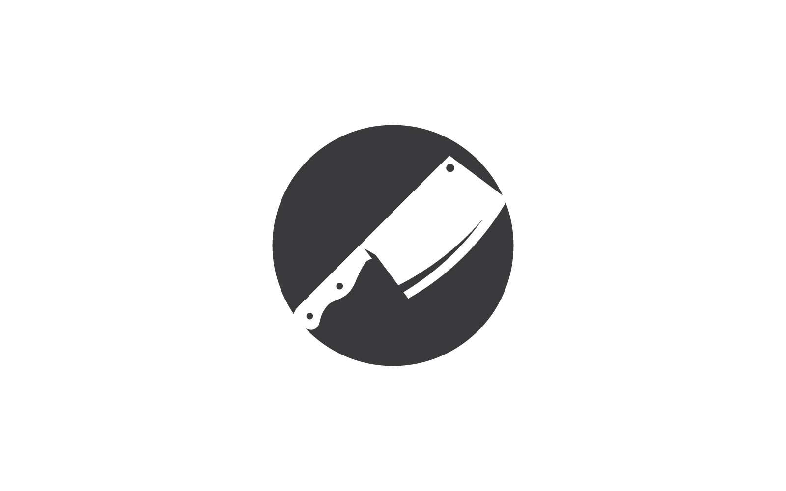 Coltello da cucina chef logo illustrazione design piatto