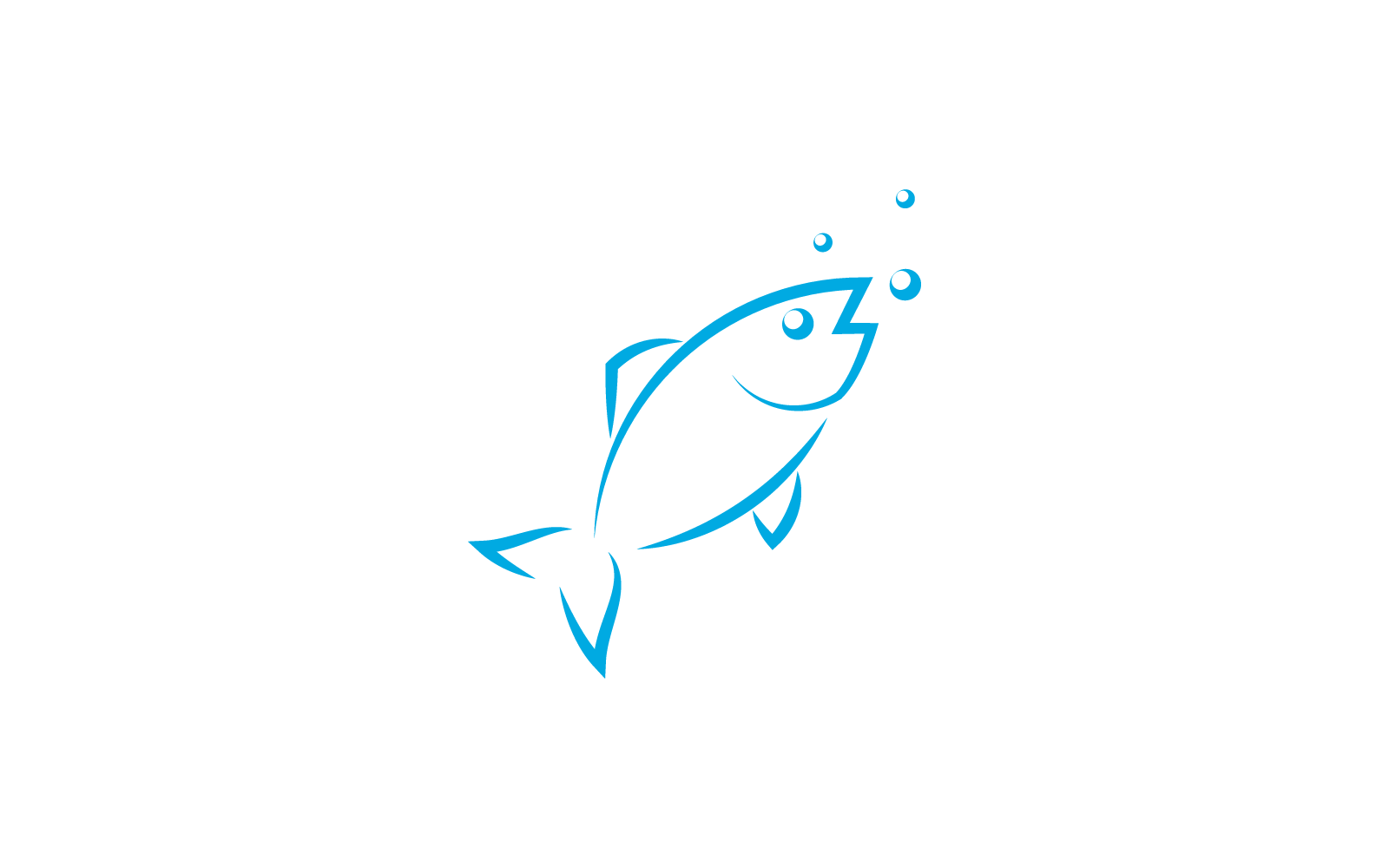 Logo de poisson, modèle vectoriel d'icône de logo de menu de poisson