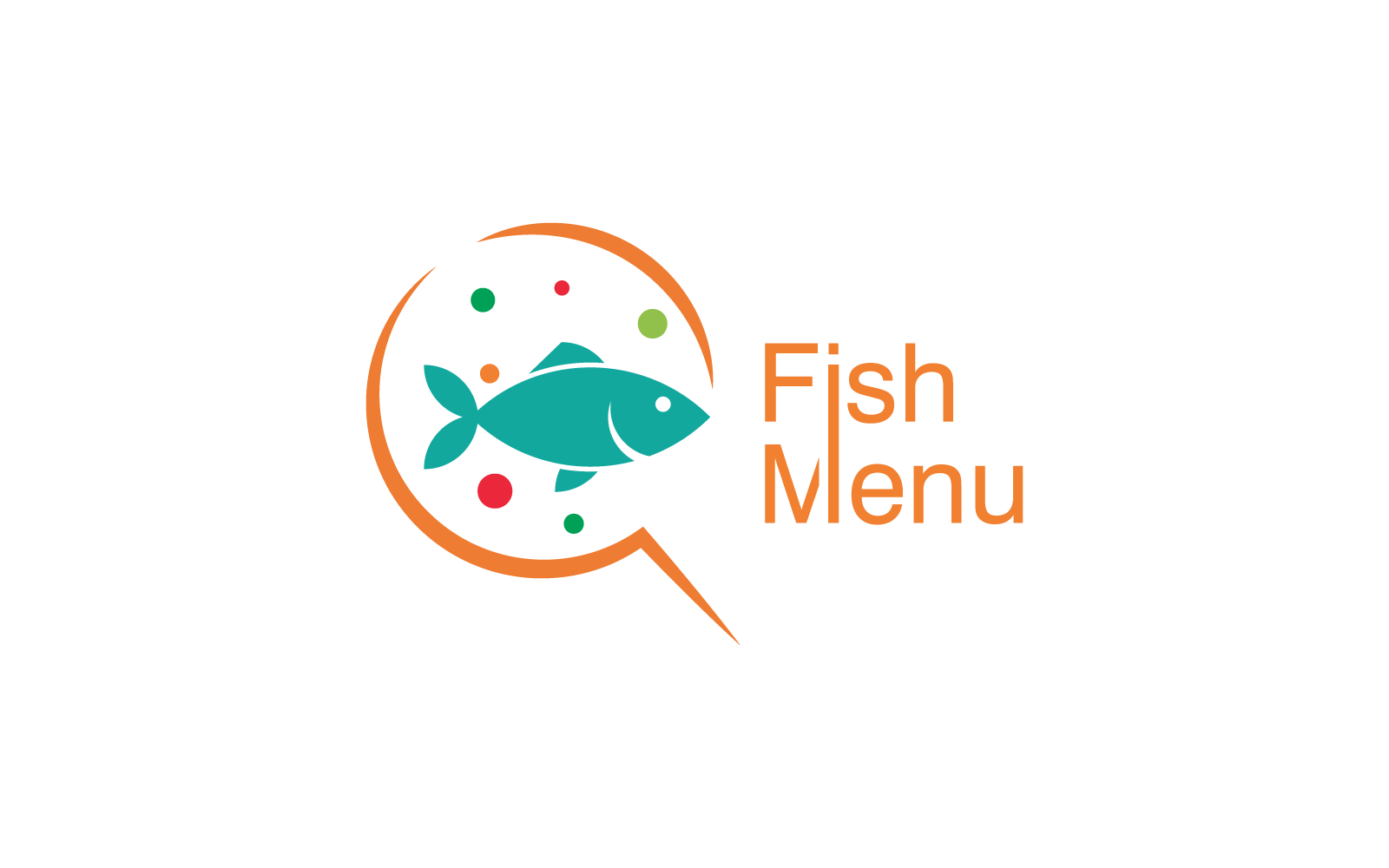 Logotipo de pescado, plantilla de vector de ilustración de menú de pescado