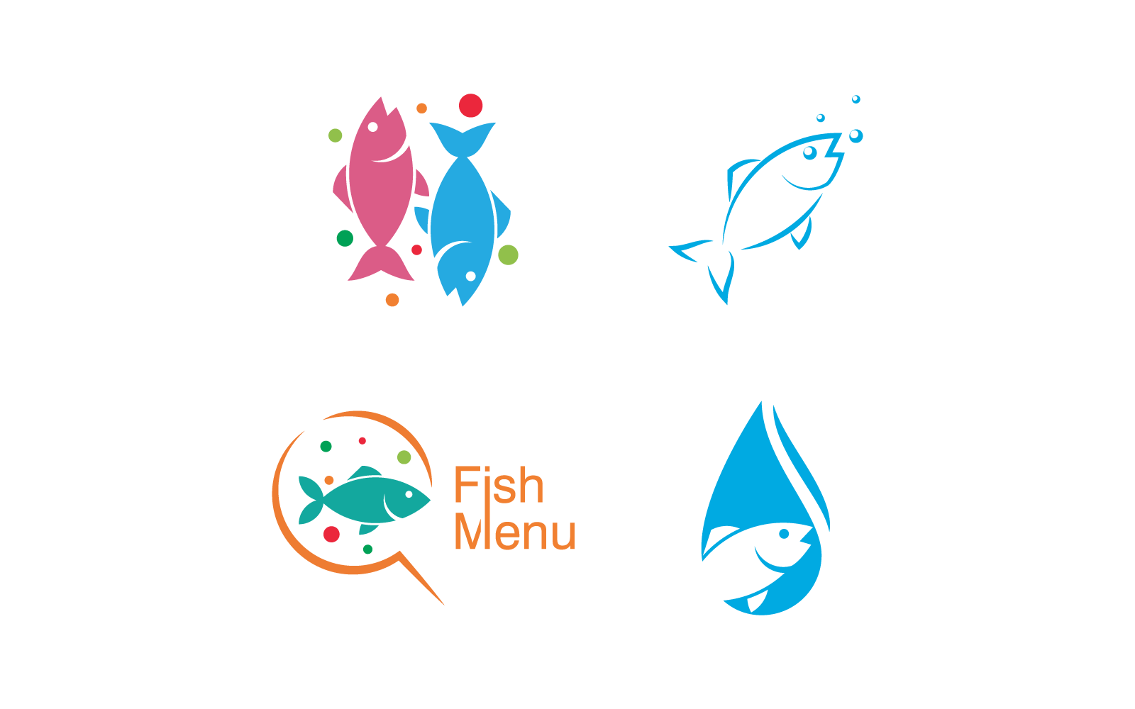 Ryba ilustracja logo wektor ikona szablon - TemplateMonster