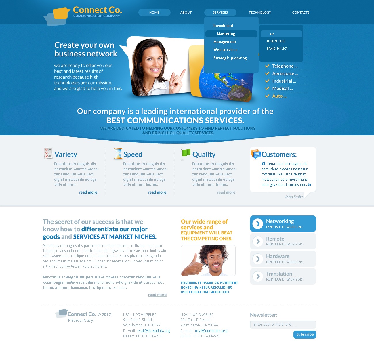 Communications Website Template #38529