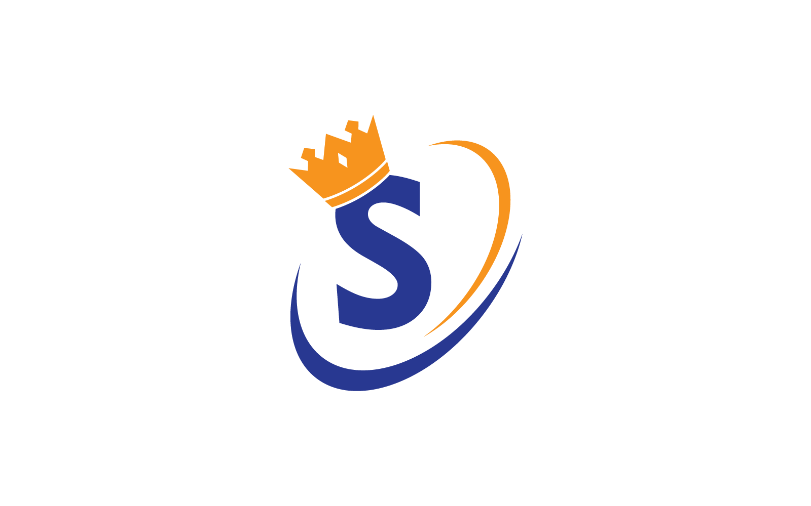 Crown with S initial letter illustration logo template vector design