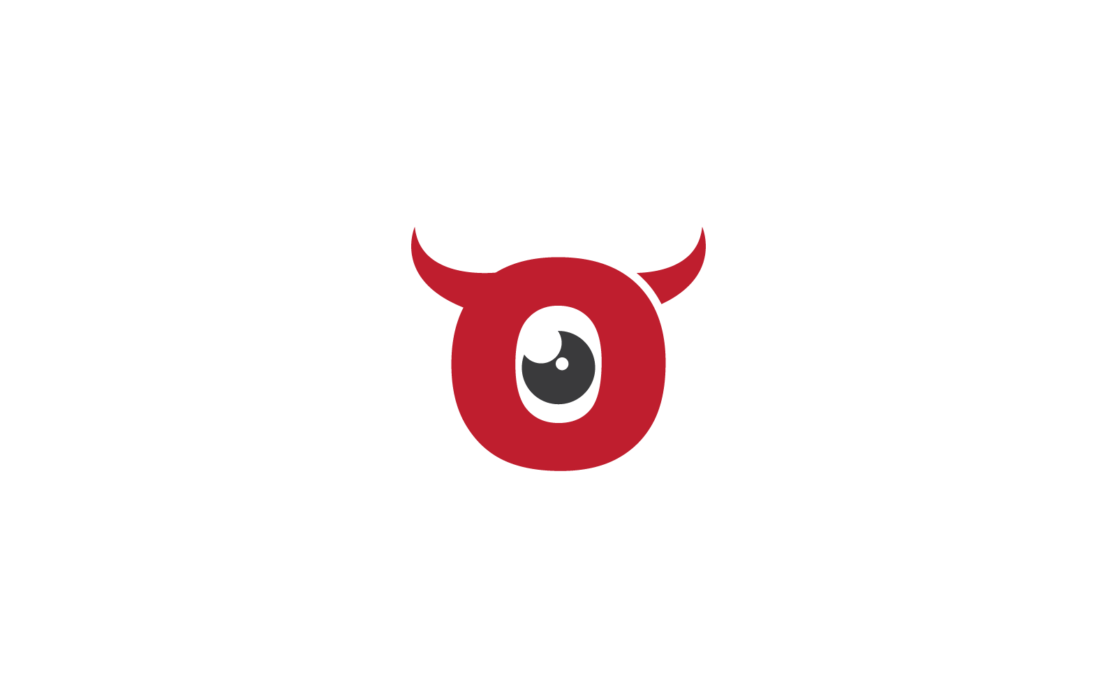 O initial letter with devil horn logo vector design