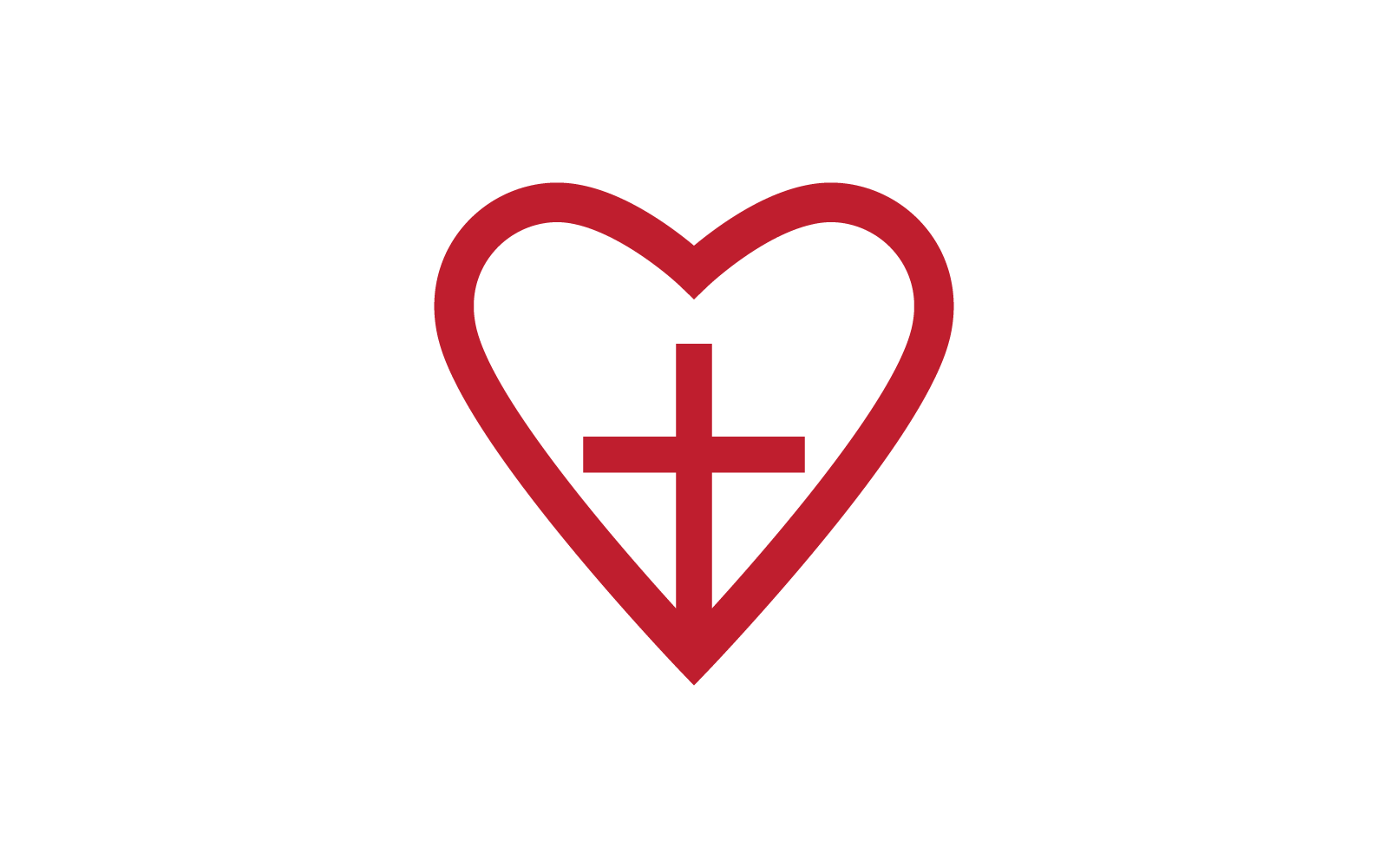 Modello di illustrazione vettoriale del logo Croce e amore