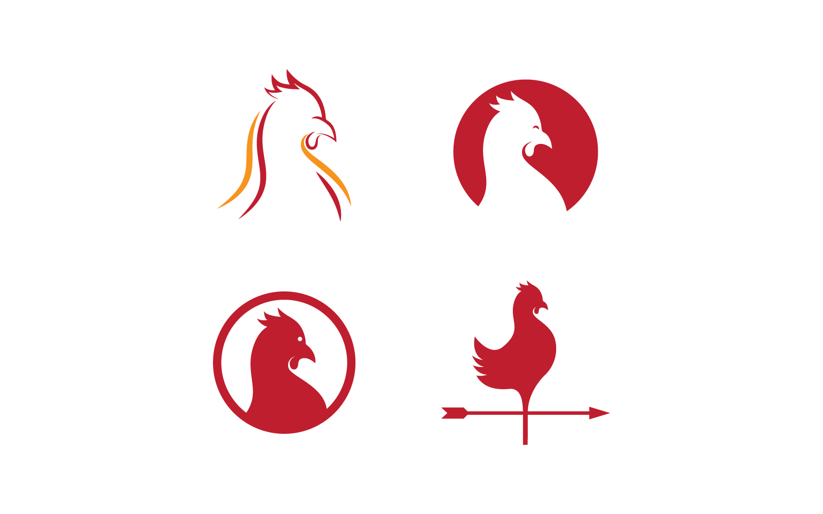 Plantilla de ilustración vectorial del logotipo de gallo