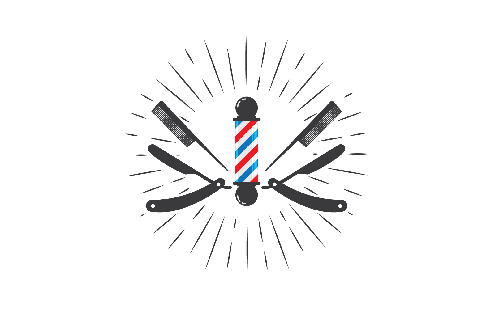 Barber pole logo ilustration vector template